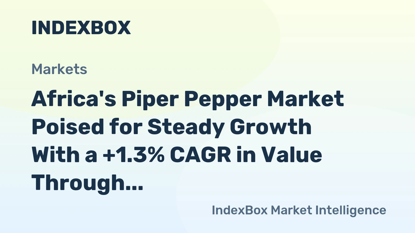 Africa's Piper Pepper Market Poised for Steady Growth With a +1.3% CAGR in Value Through 2035
