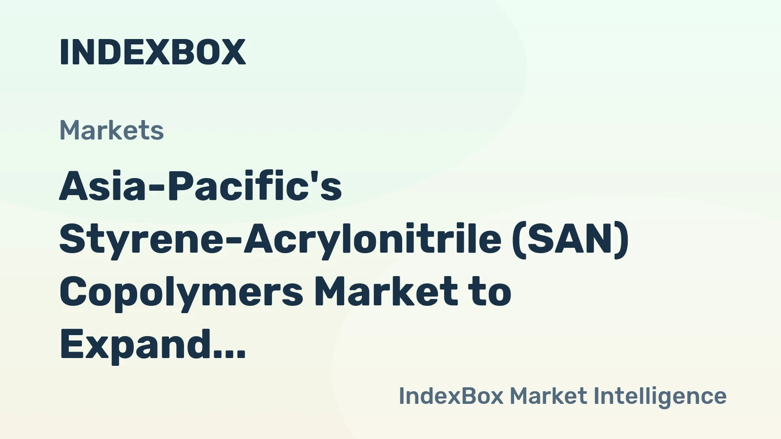 Asia-Pacific's Styrene-Acrylonitrile (SAN) Copolymers Market to Expand at a CAGR of +1.8% Until 2035