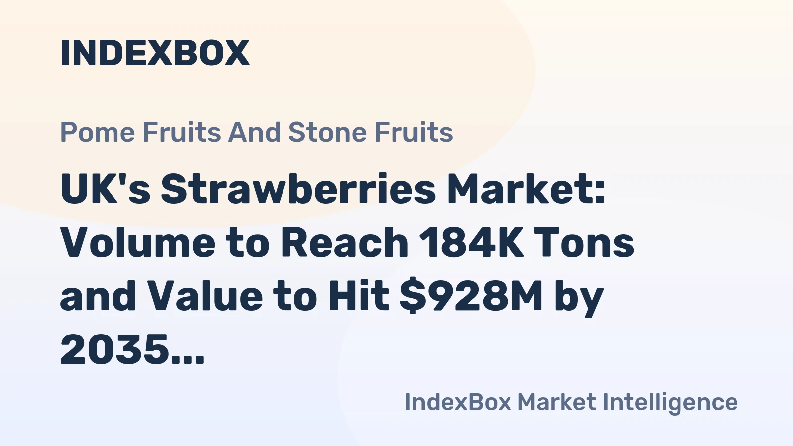 UK's Strawberries Market: Volume to Reach 184K Tons and Value to Hit $928M by 2035