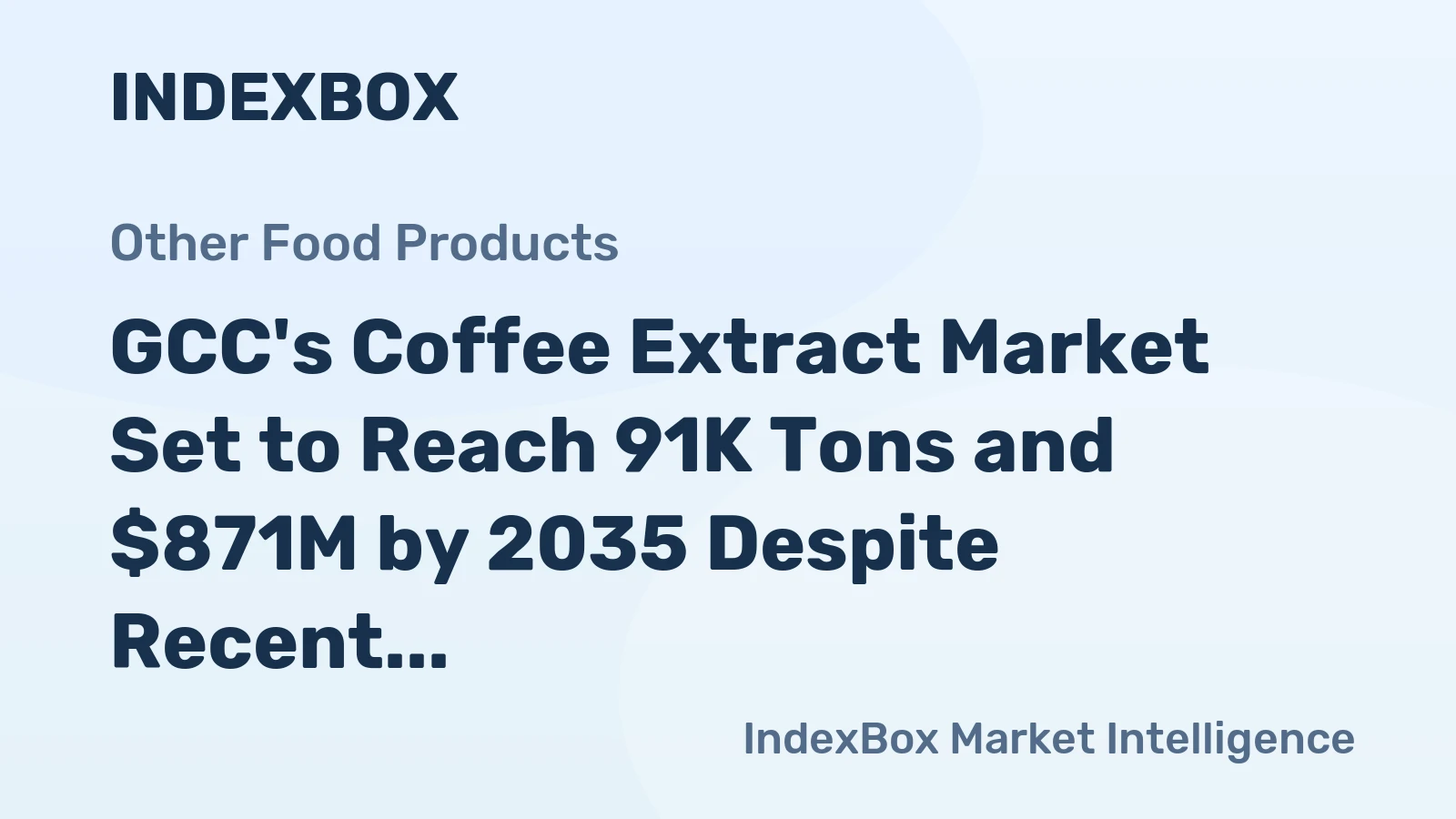 GCC's Coffee Extract Market Set to Reach 91K Tons and $871M by 2035 Despite Recent Production Decline