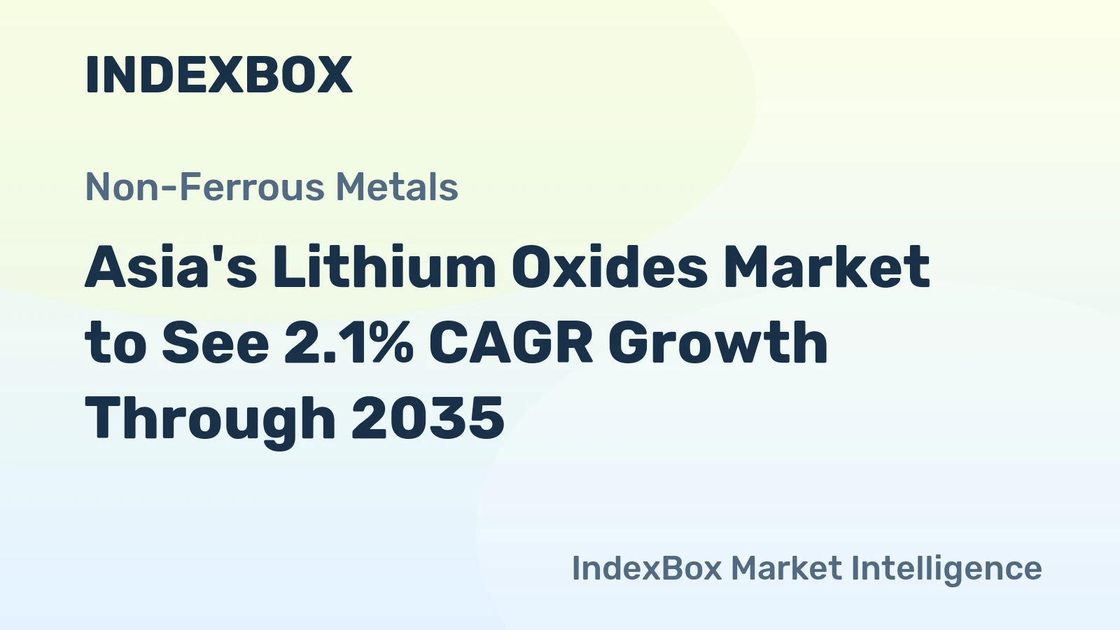 Asia's Lithium Oxides Market to See 2.1% CAGR Growth Through 2035