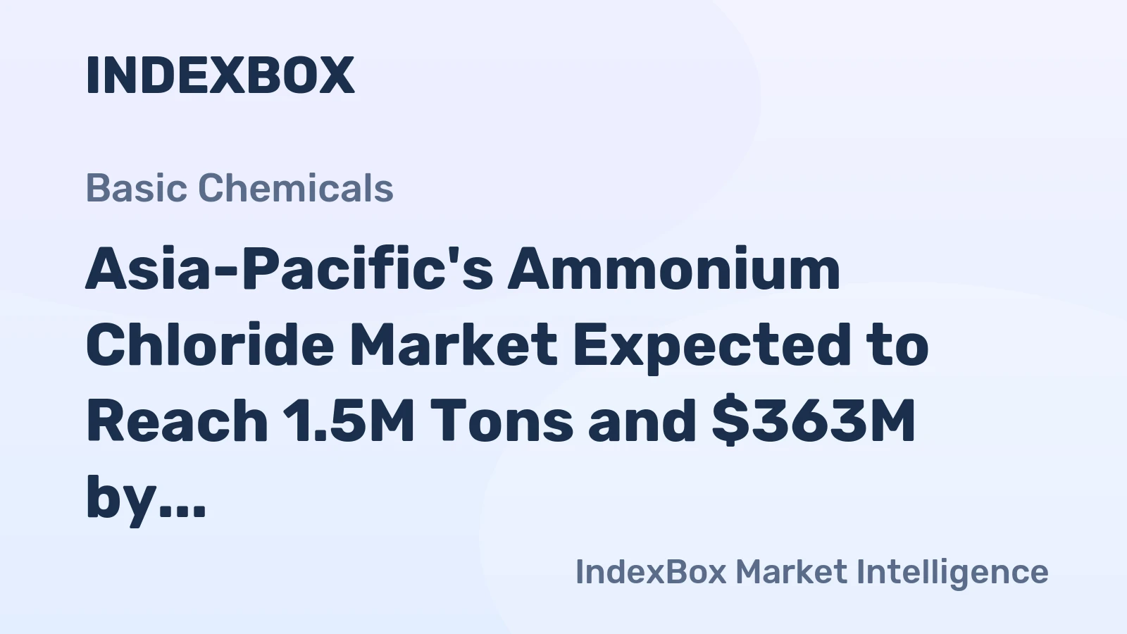Asia-Pacific's Ammonium Chloride Market Expected to Reach 1.5M Tons and $363M by 2035