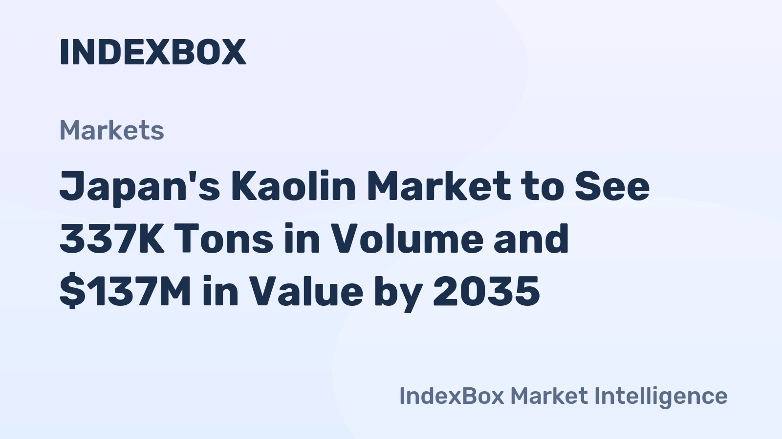 Japan's Kaolin Market to See 337K Tons in Volume and $137M in Value by 2035