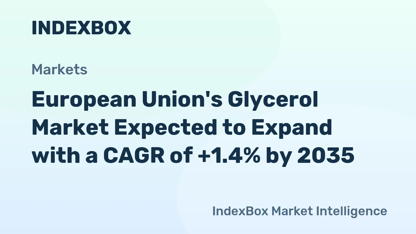 European Union's Glycerol Market Expected to Expand with a CAGR of +1.4% by 2035