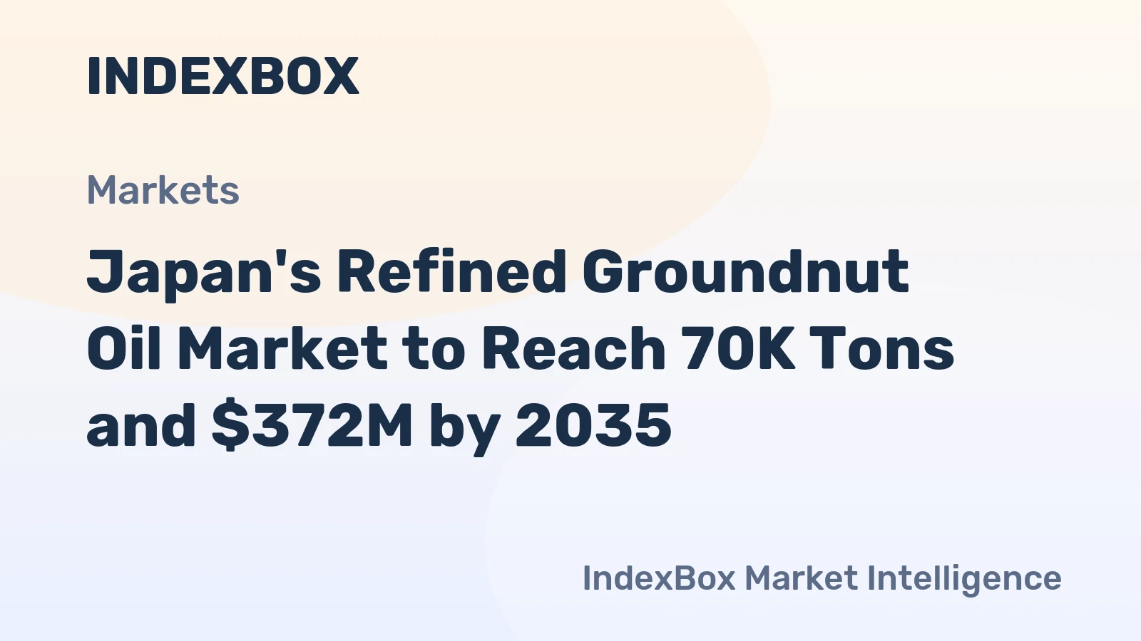 Japan's Refined Groundnut Oil Market to Reach 70K Tons and $372M by 2035