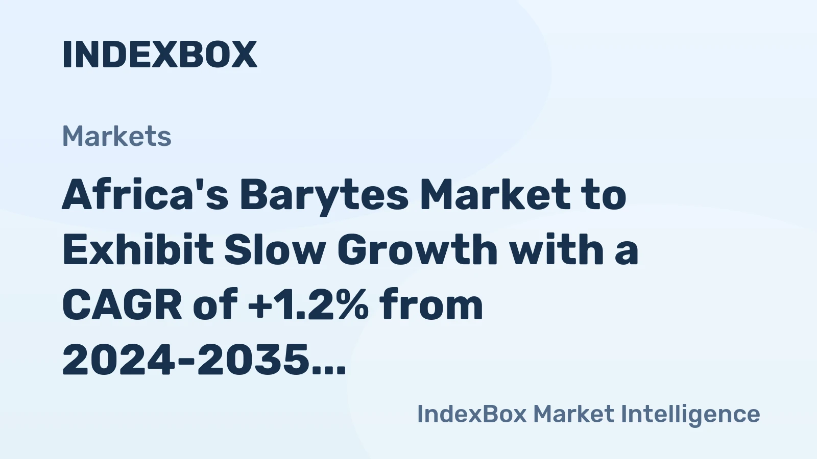 Africa's Barytes Market to Exhibit Slow Growth with a CAGR of +1.2% from 2024-2035