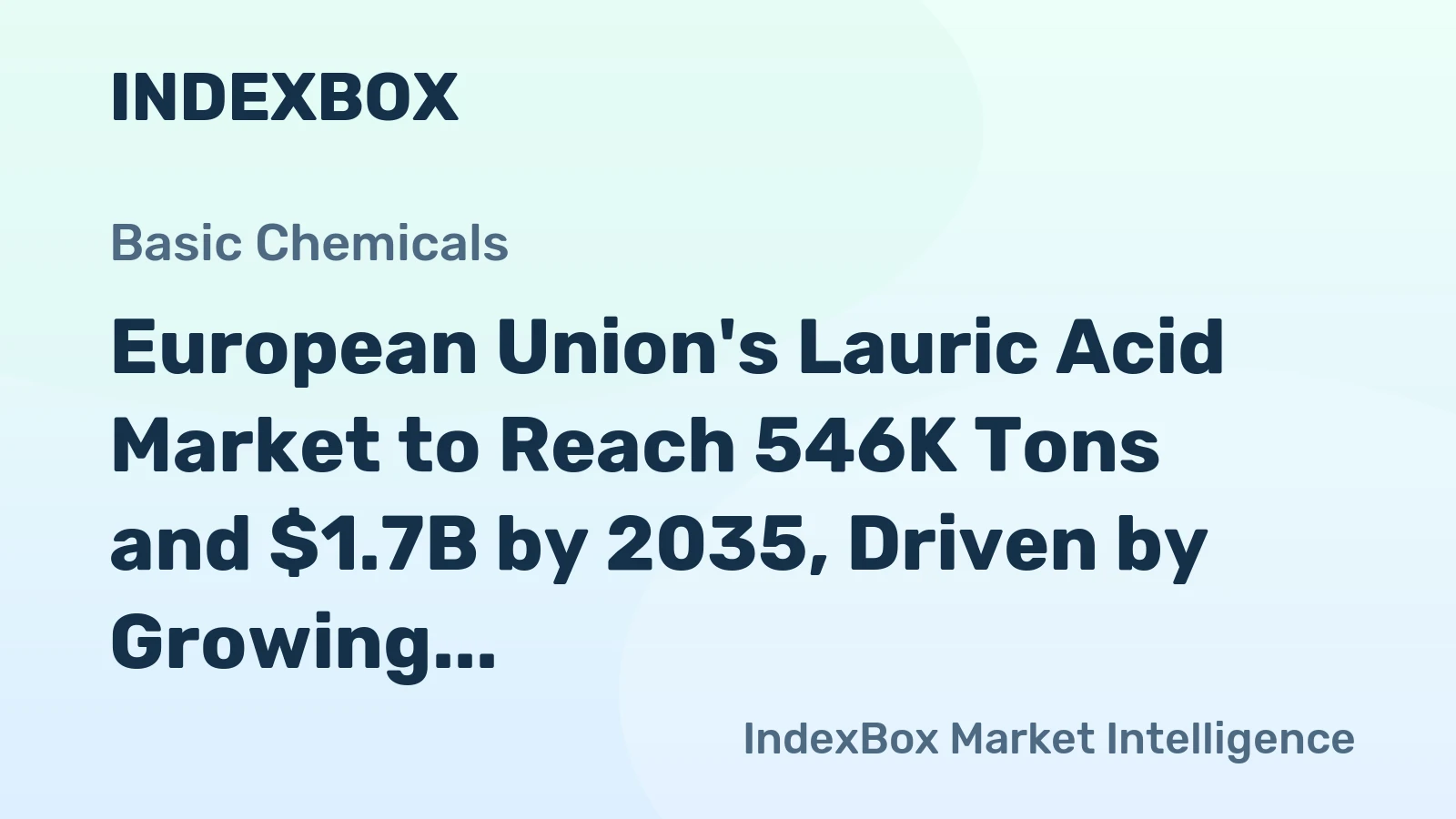 European Union's Lauric Acid Market to Reach 546K Tons and $1.7B by 2035, Driven by Growing Demand