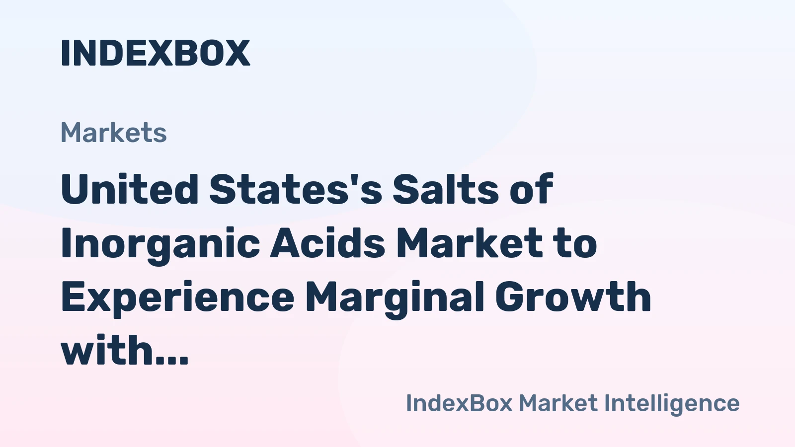 United States's Salts of Inorganic Acids Market to Experience Marginal Growth with +0.1% CAGR Through 2035