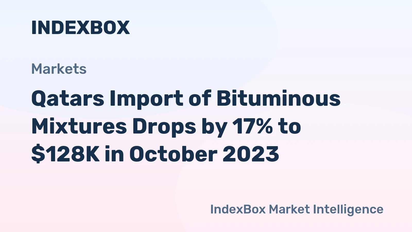 Qatars Import of Bituminous Mixtures Drops by 17% to $128K in October 2023