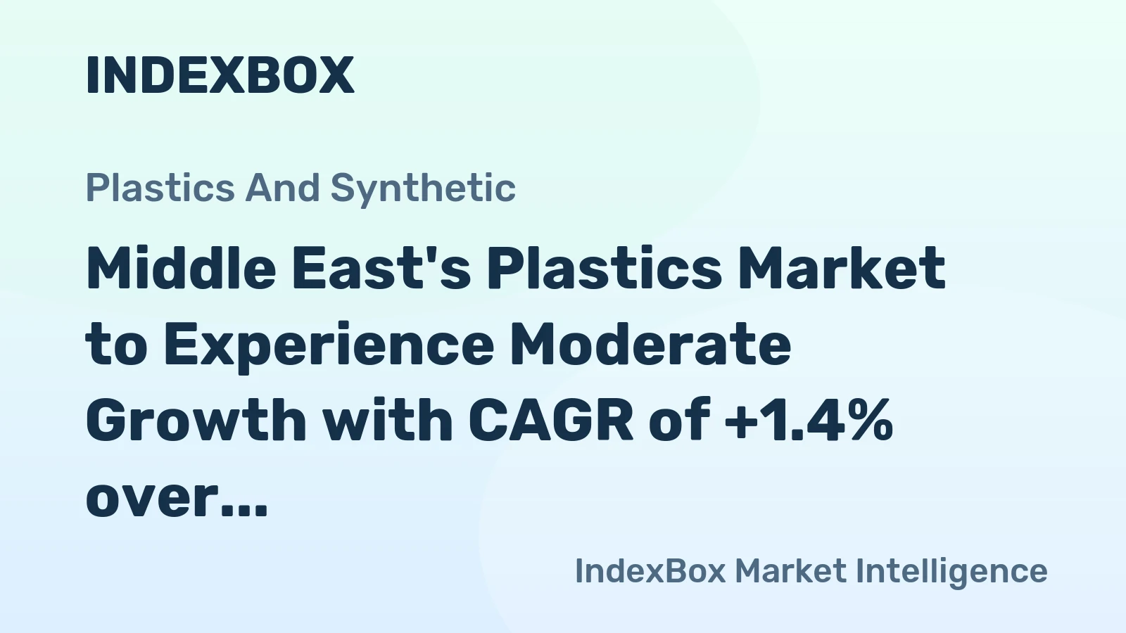 Middle East's Plastics Market to Experience Moderate Growth with CAGR of +1.4% over the Next Decade