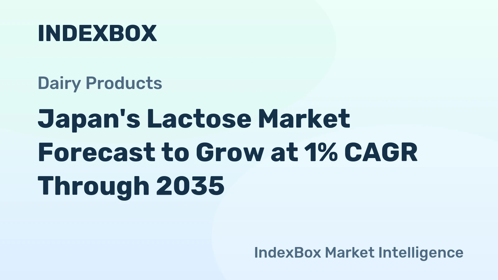 Japan's Lactose Market Forecast to Grow at 1% CAGR Through 2035