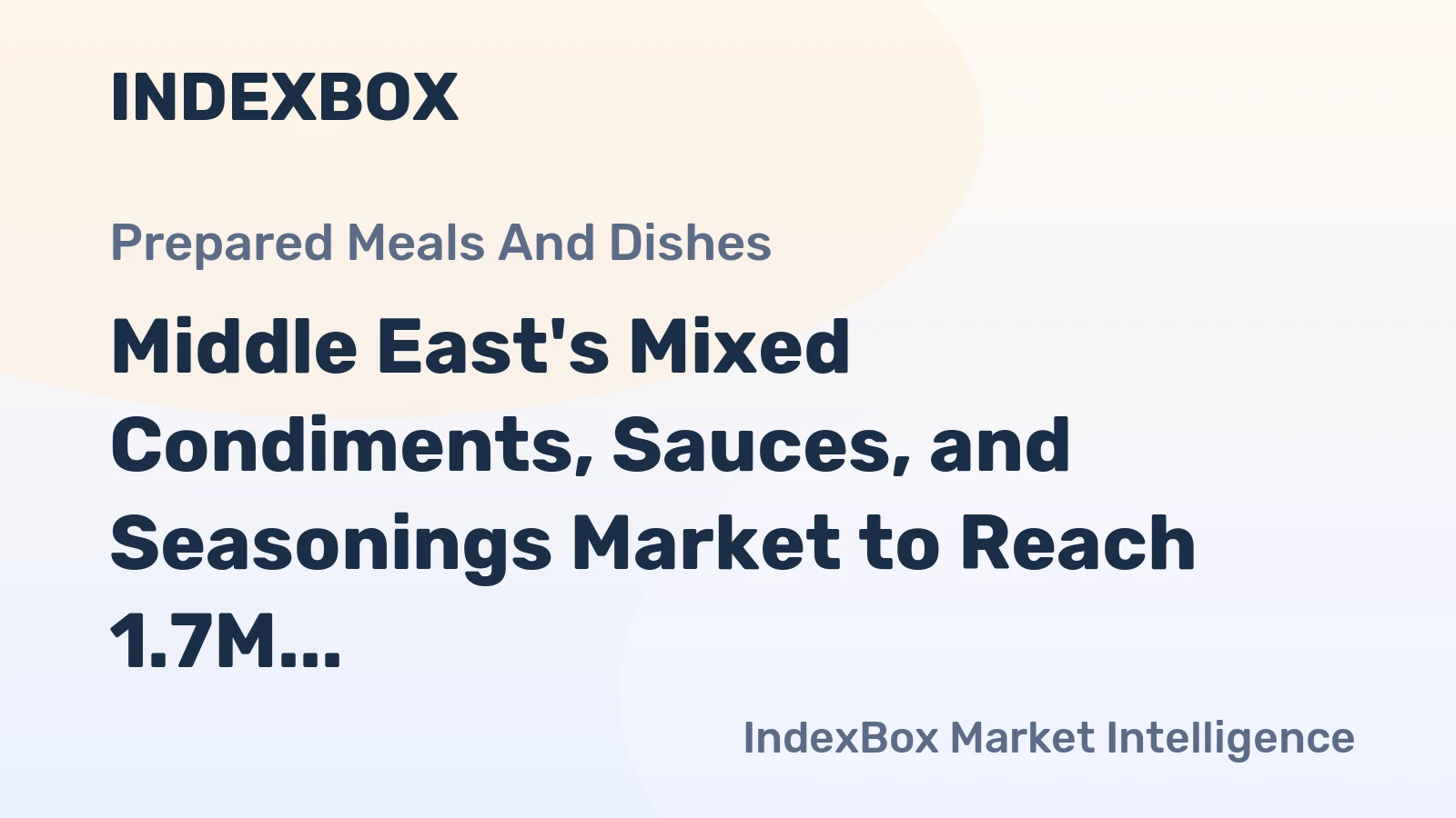Middle East's Mixed Condiments, Sauces, and Seasonings Market to Reach 1.7M Tons and $3.8B by 2035