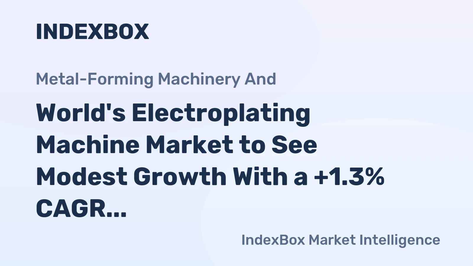 World's Electroplating Machine Market to See Modest Growth With a +1.3% CAGR in Value