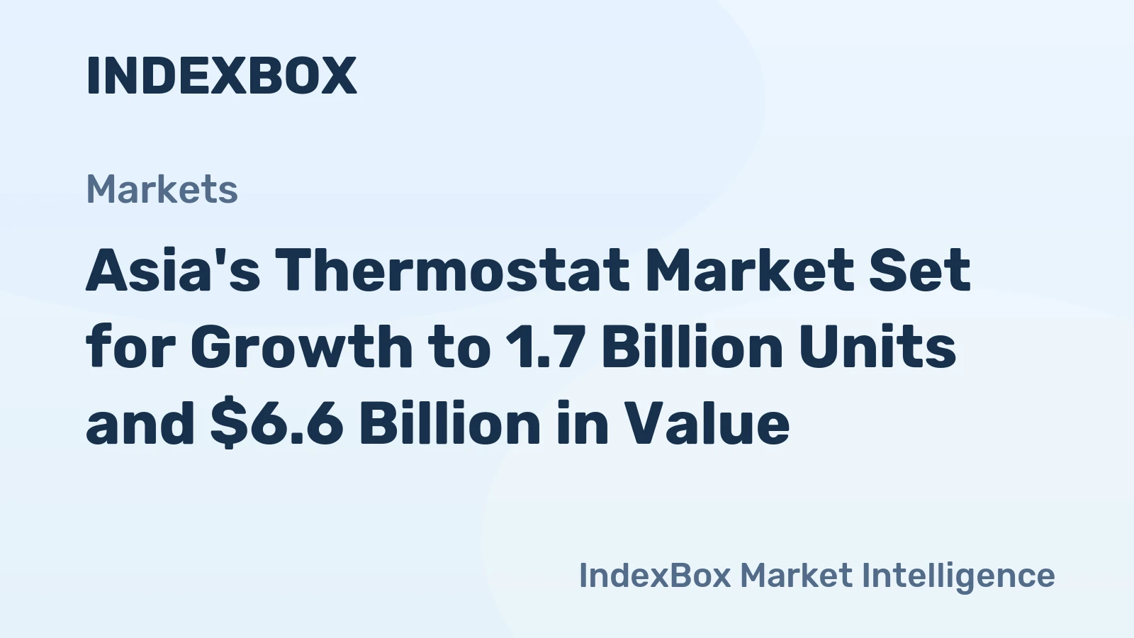 Asia's Thermostat Market Set for Growth to 1.7 Billion Units and $6.6 Billion in Value