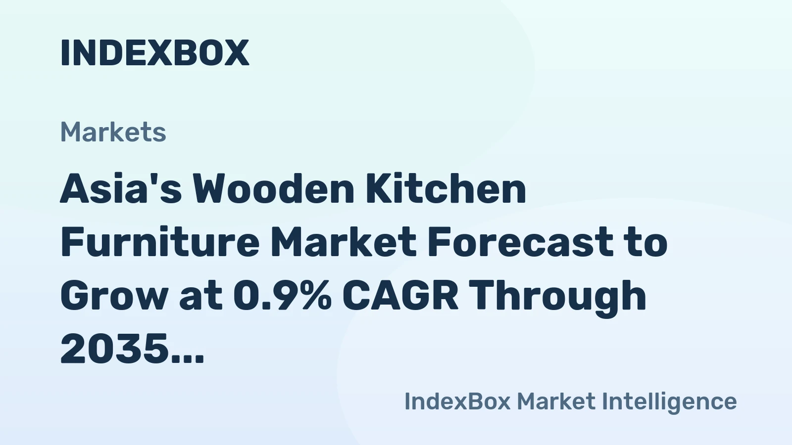 Asia's Wooden Kitchen Furniture Market Forecast to Grow at 0.9% CAGR Through 2035