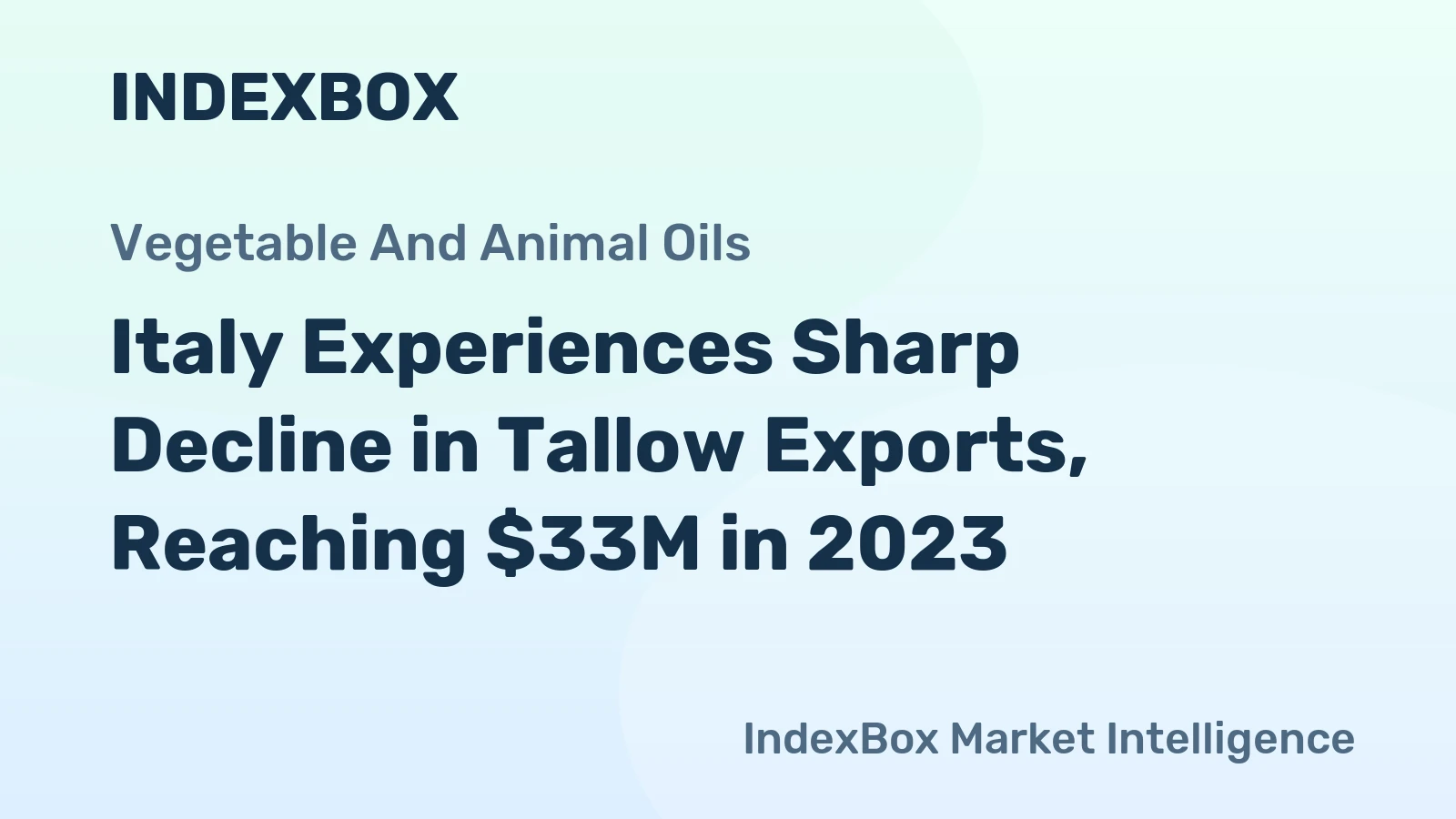 Italy Experiences Sharp Decline in Tallow Exports, Reaching $33M in 2023