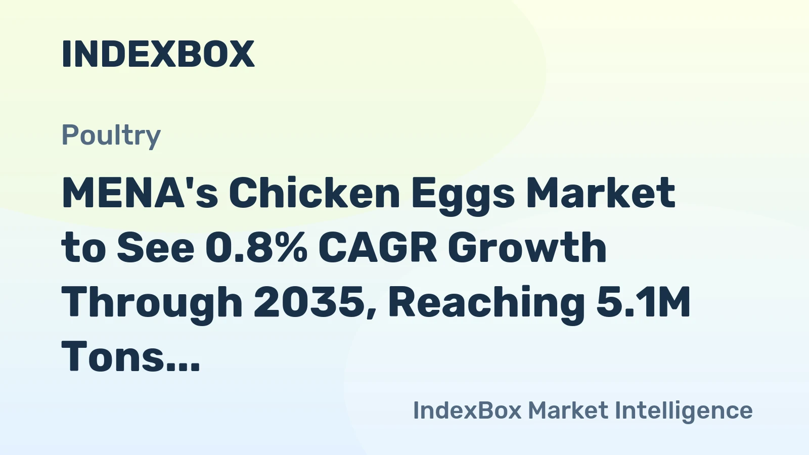 MENA's Chicken Eggs Market to See 0.8% CAGR Growth Through 2035, Reaching 5.1M Tons