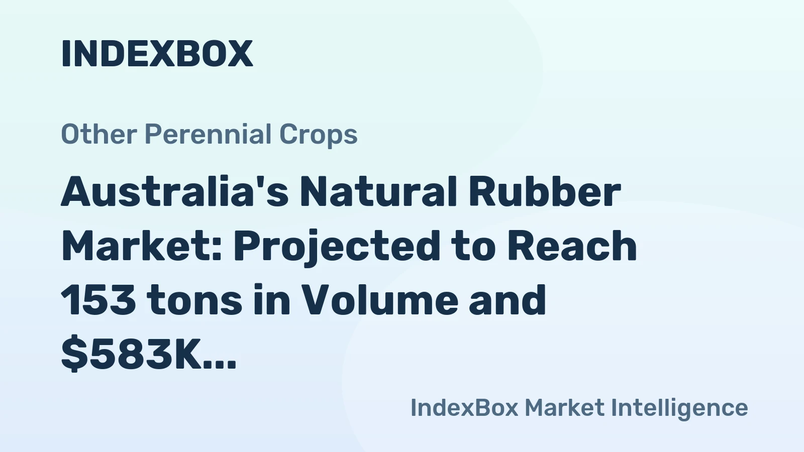 Australia's Natural Rubber Market: Projected to Reach 153 tons in Volume and $583K in Value by 2035