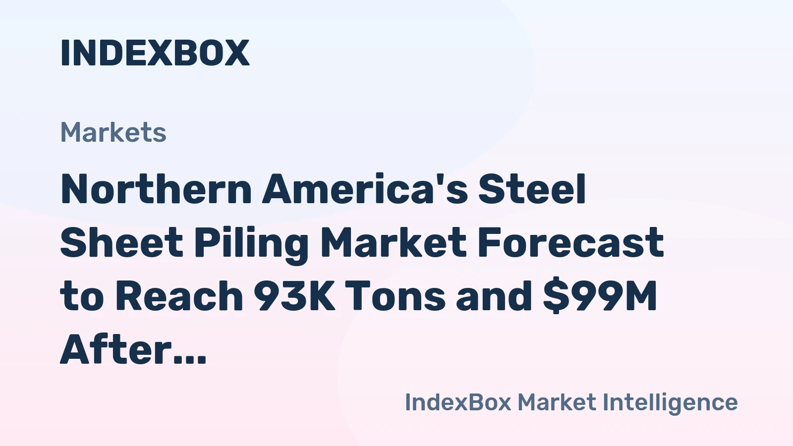 Northern America's Steel Sheet Piling Market Forecast to Reach 93K Tons and $99M After Recent Contraction