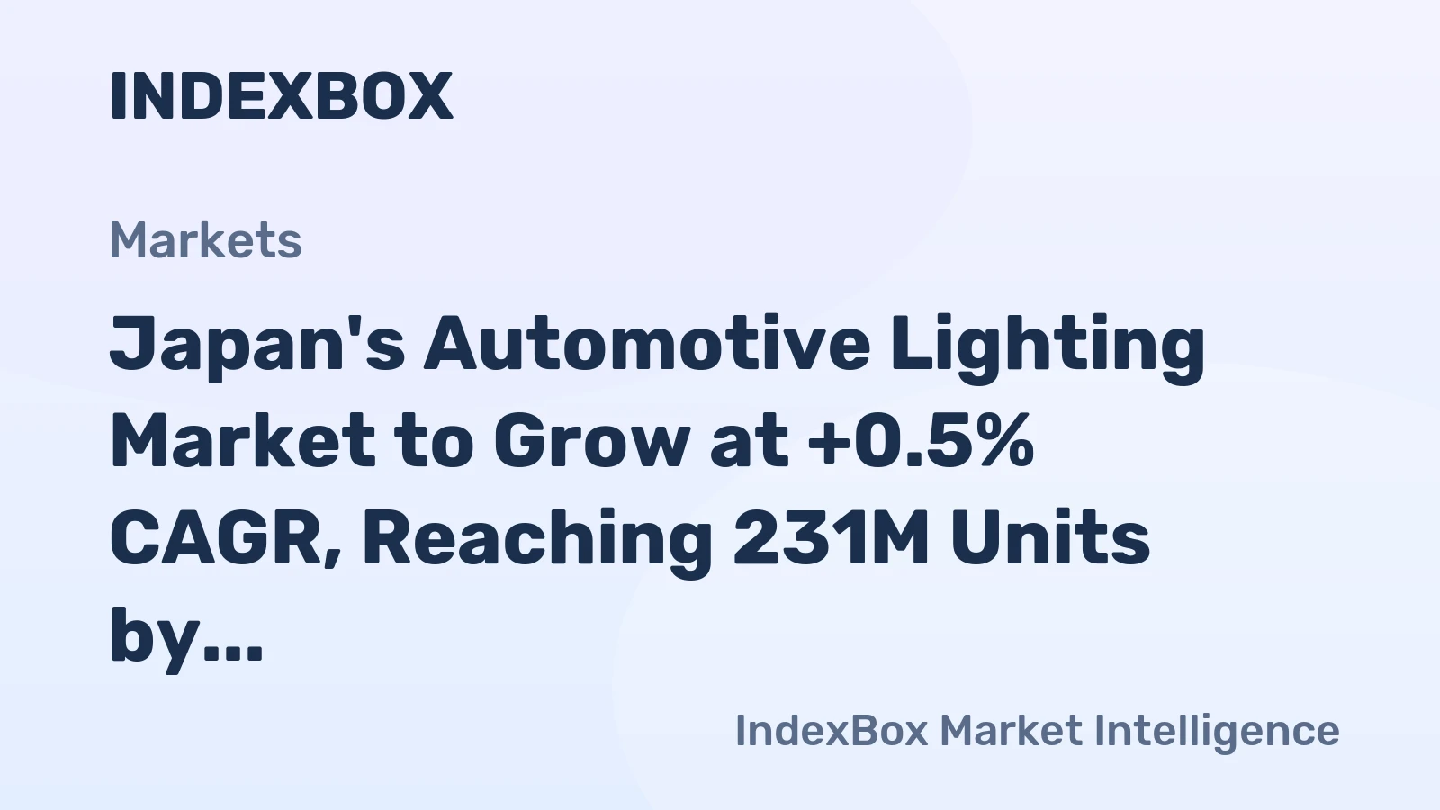 Japan's Automotive Lighting Market to Grow at +0.5% CAGR, Reaching 231M Units by 2035