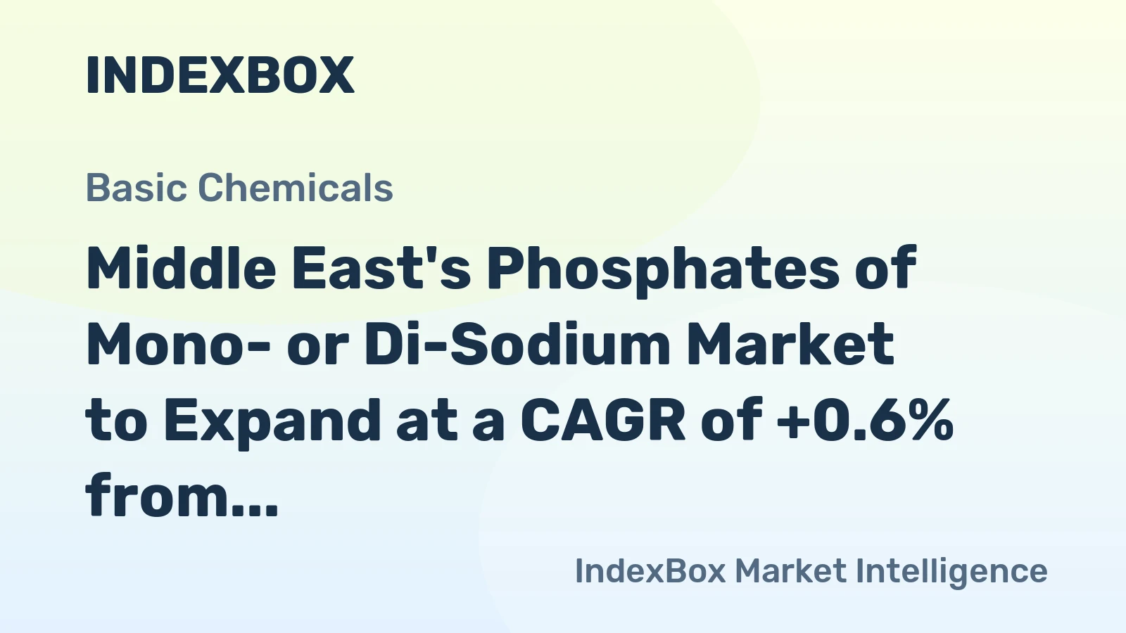 Middle East's Phosphates of Mono- or Di-Sodium Market to Expand at a CAGR of +0.6% from 2024 to 2035