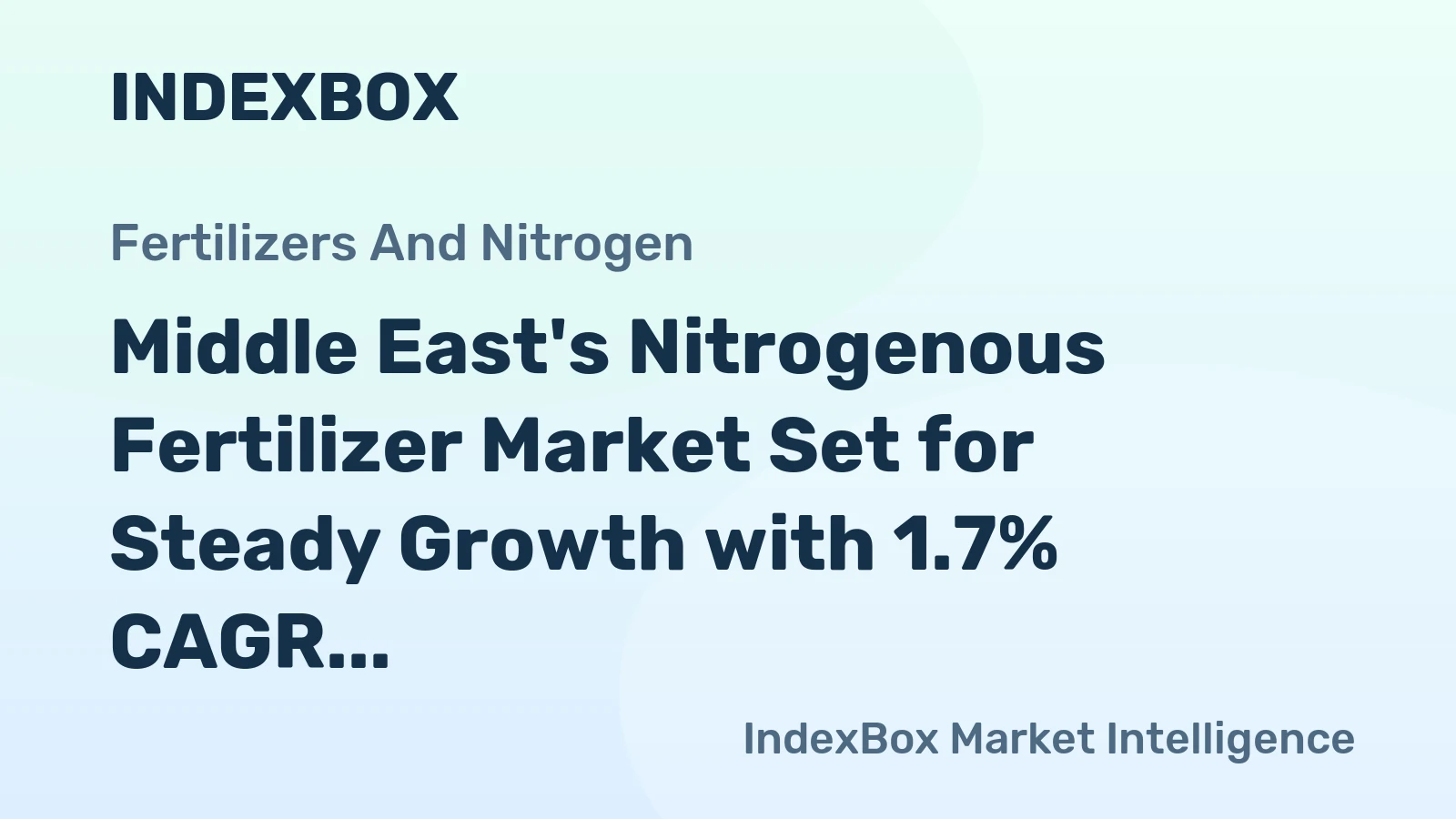 Middle East's Nitrogenous Fertilizer Market Set for Steady Growth with 1.7% CAGR Through 2035