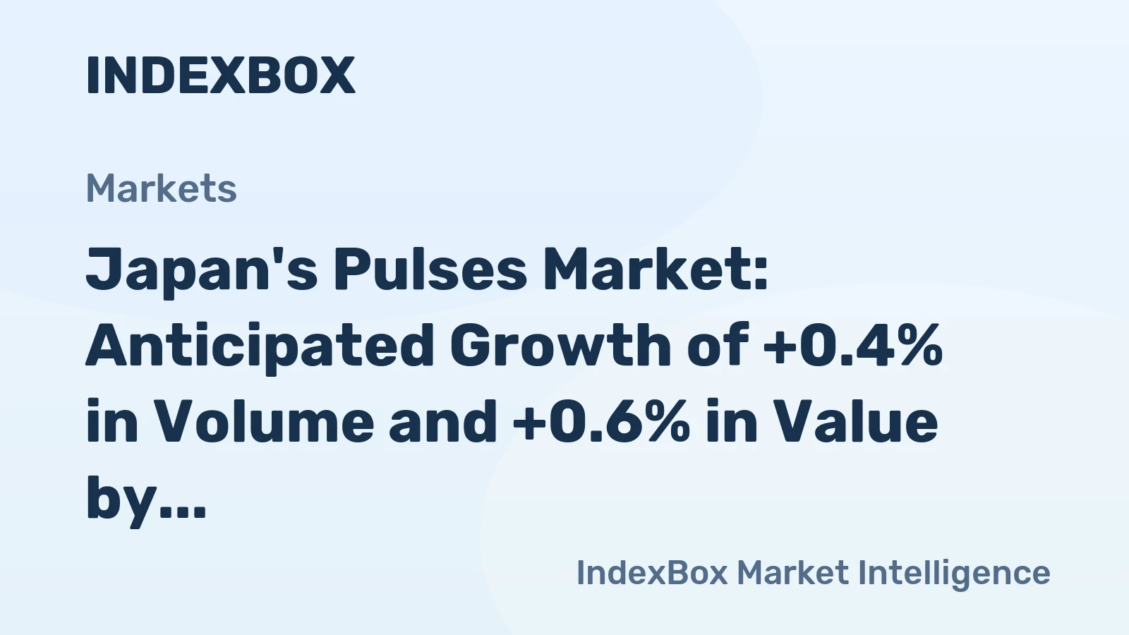 Japan's Pulses Market: Anticipated Growth of +0.4% in Volume and +0.6% in Value by 2035