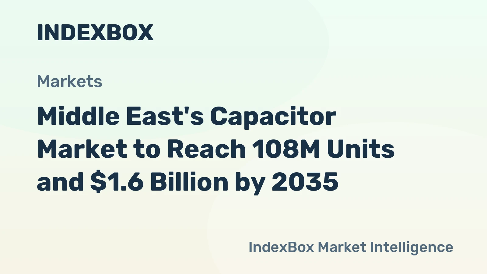 Middle East's Capacitor Market to Reach 108M Units and $1.6 Billion by 2035