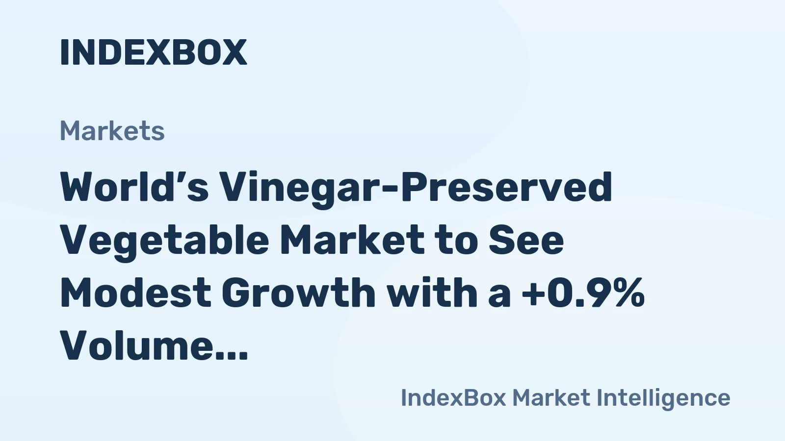 World’s Vinegar-Preserved Vegetable Market to See Modest Growth with a +0.9% Volume CAGR Through 2035