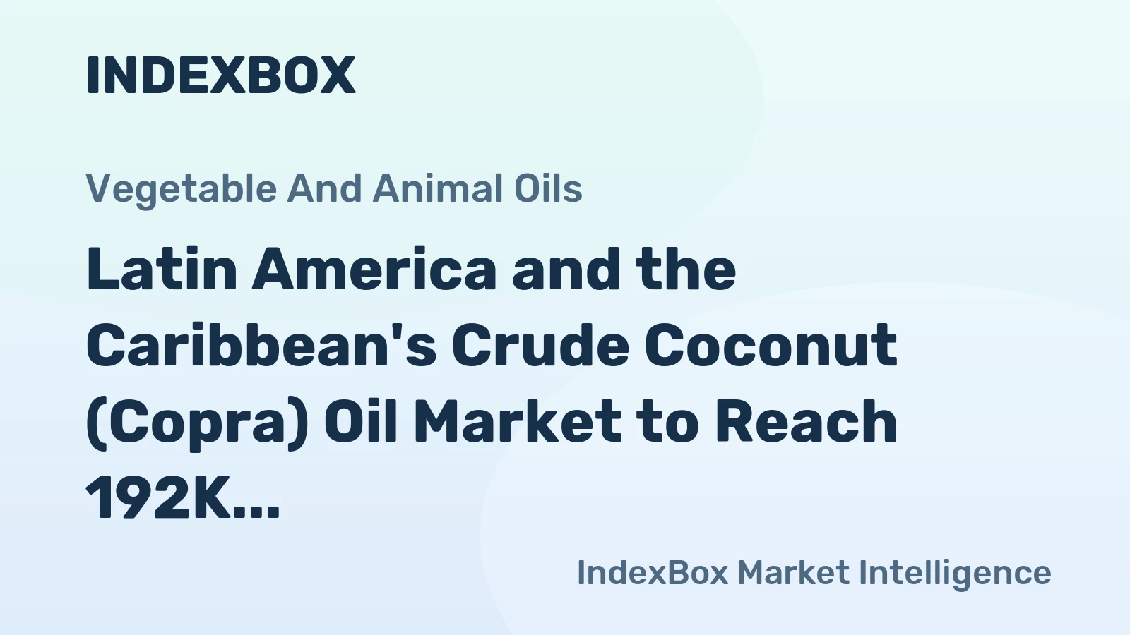 Latin America and the Caribbean's Crude Coconut (Copra) Oil Market to Reach 192K tons by 2035, Valued at $522M
