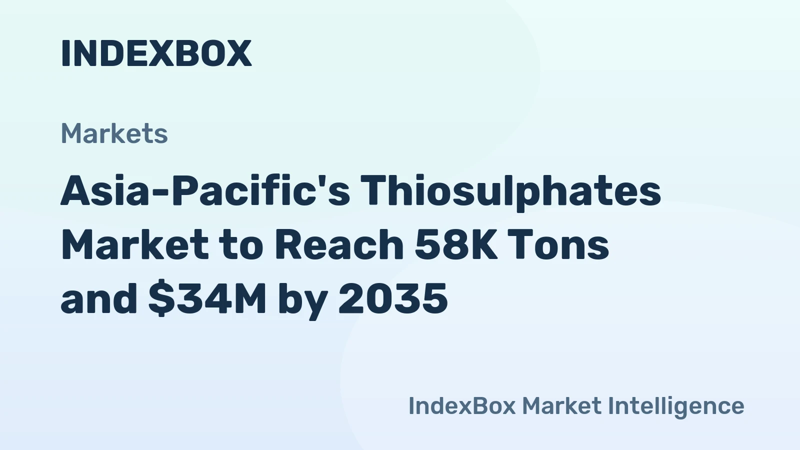 Asia-Pacific's Thiosulphates Market to Reach 58K Tons and $34M by 2035