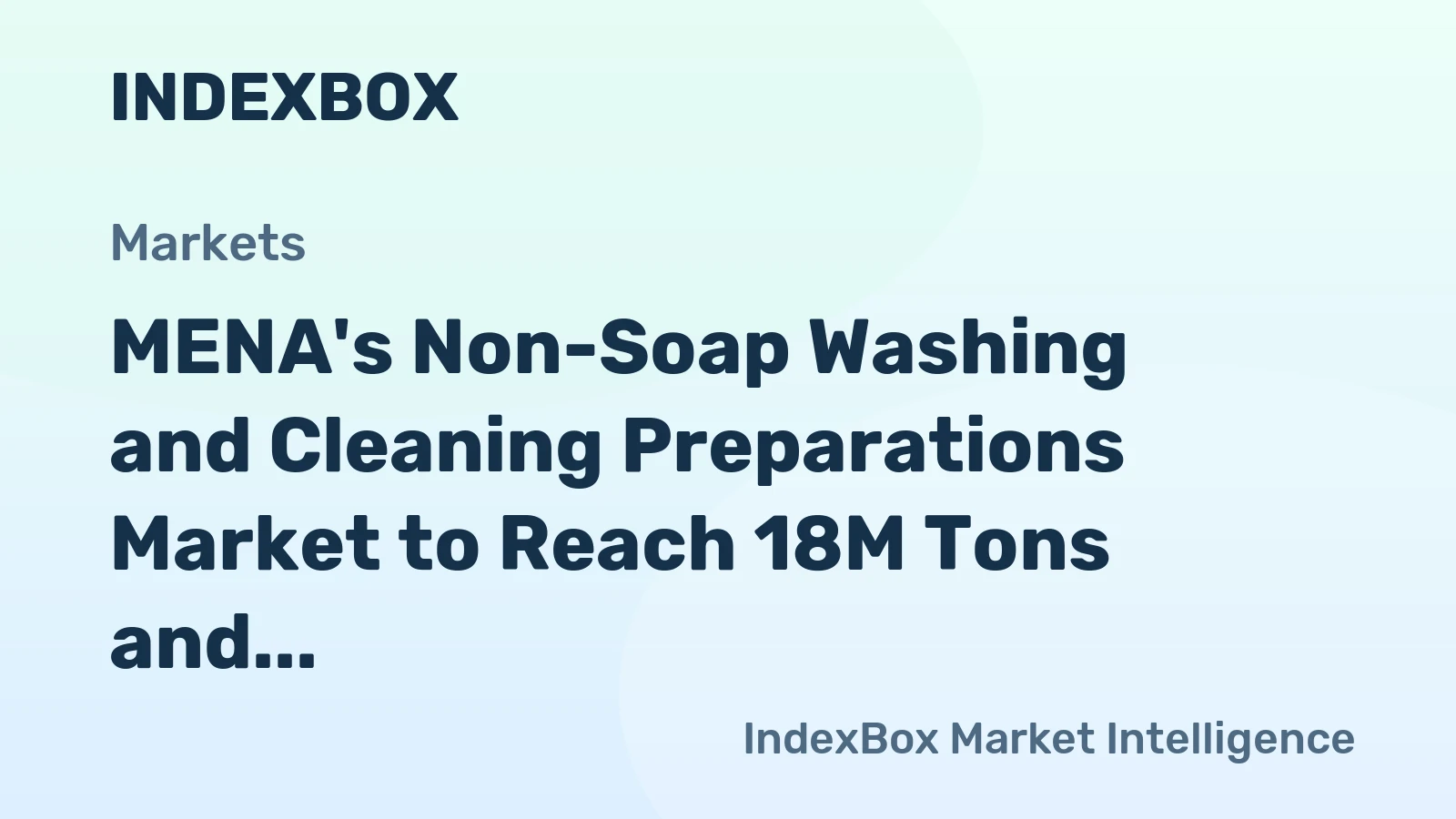 MENA's Non-Soap Washing and Cleaning Preparations Market to Reach 18M Tons and $40.6B by 2035