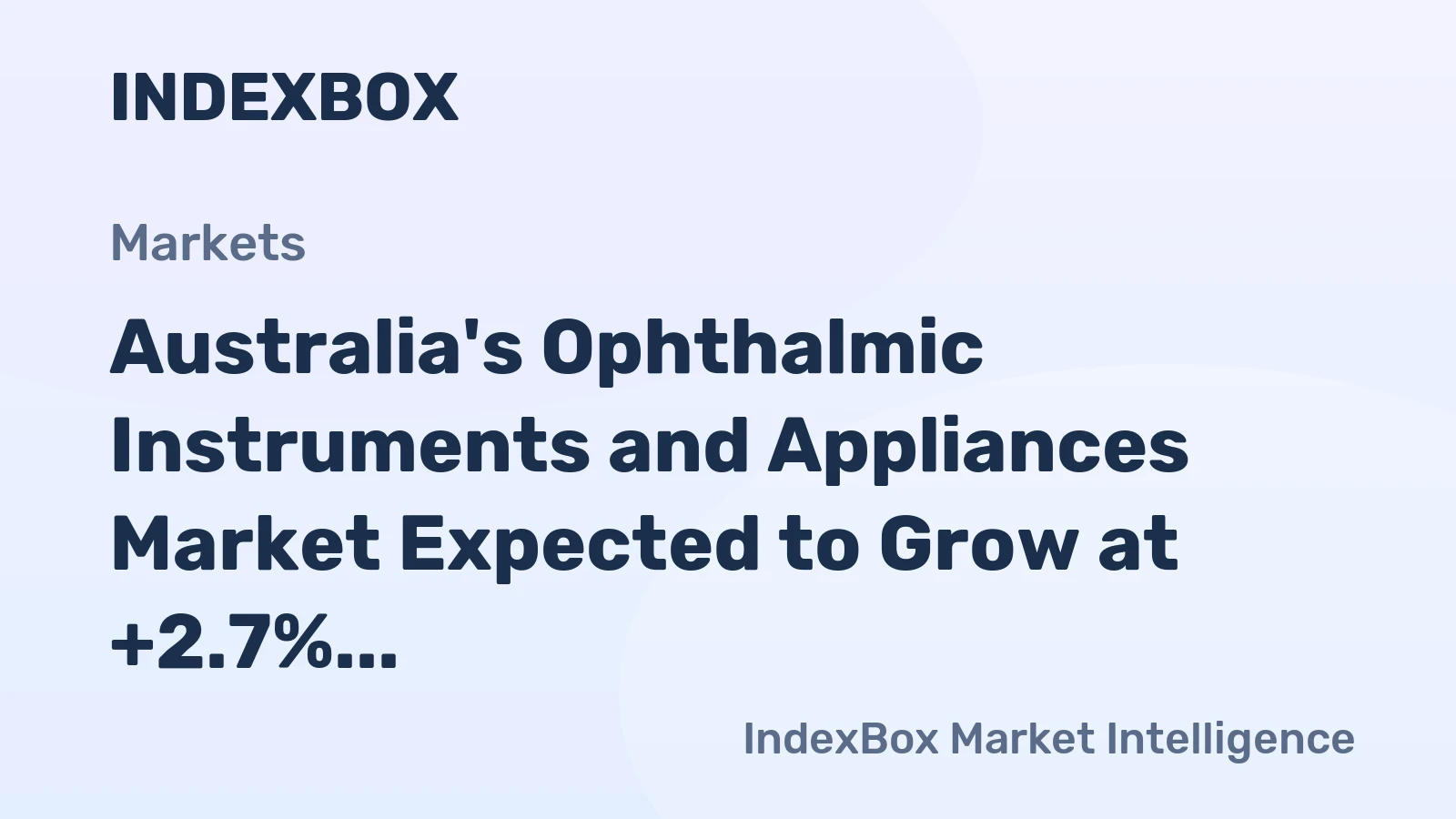 Australia's Ophthalmic Instruments and Appliances Market Expected to Grow at +2.7% CAGR Until 2035