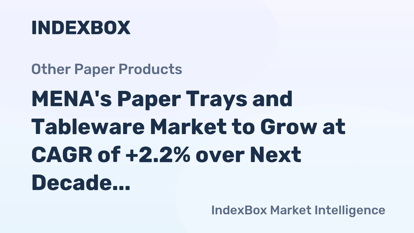 MENA's Paper Trays and Tableware Market to Grow at CAGR of +2.2% over Next Decade, Expected to Reach $1.7B by 2035