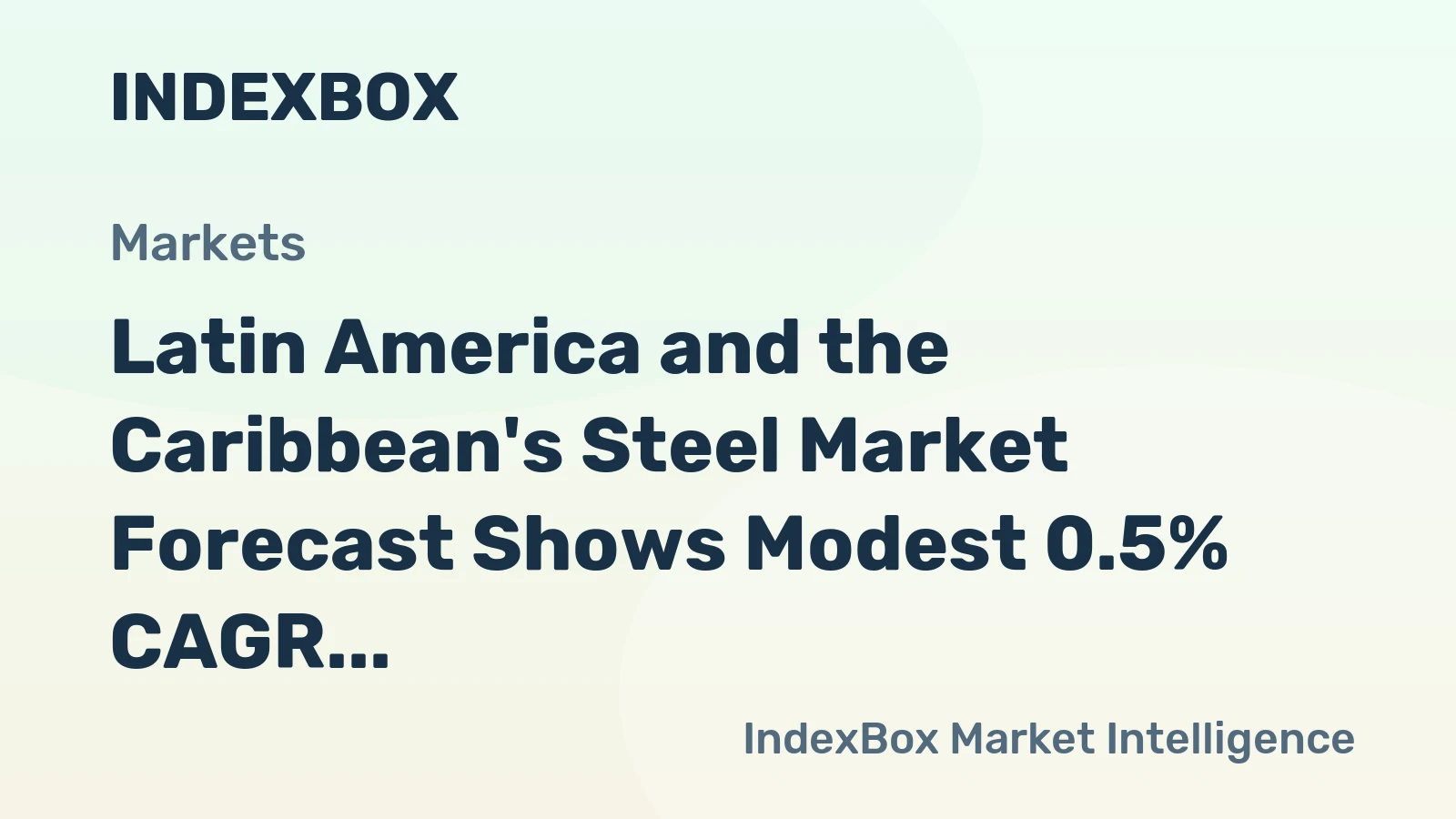 Latin America and the Caribbean's Steel Market Forecast Shows Modest 0.5% CAGR Growth Through 2035