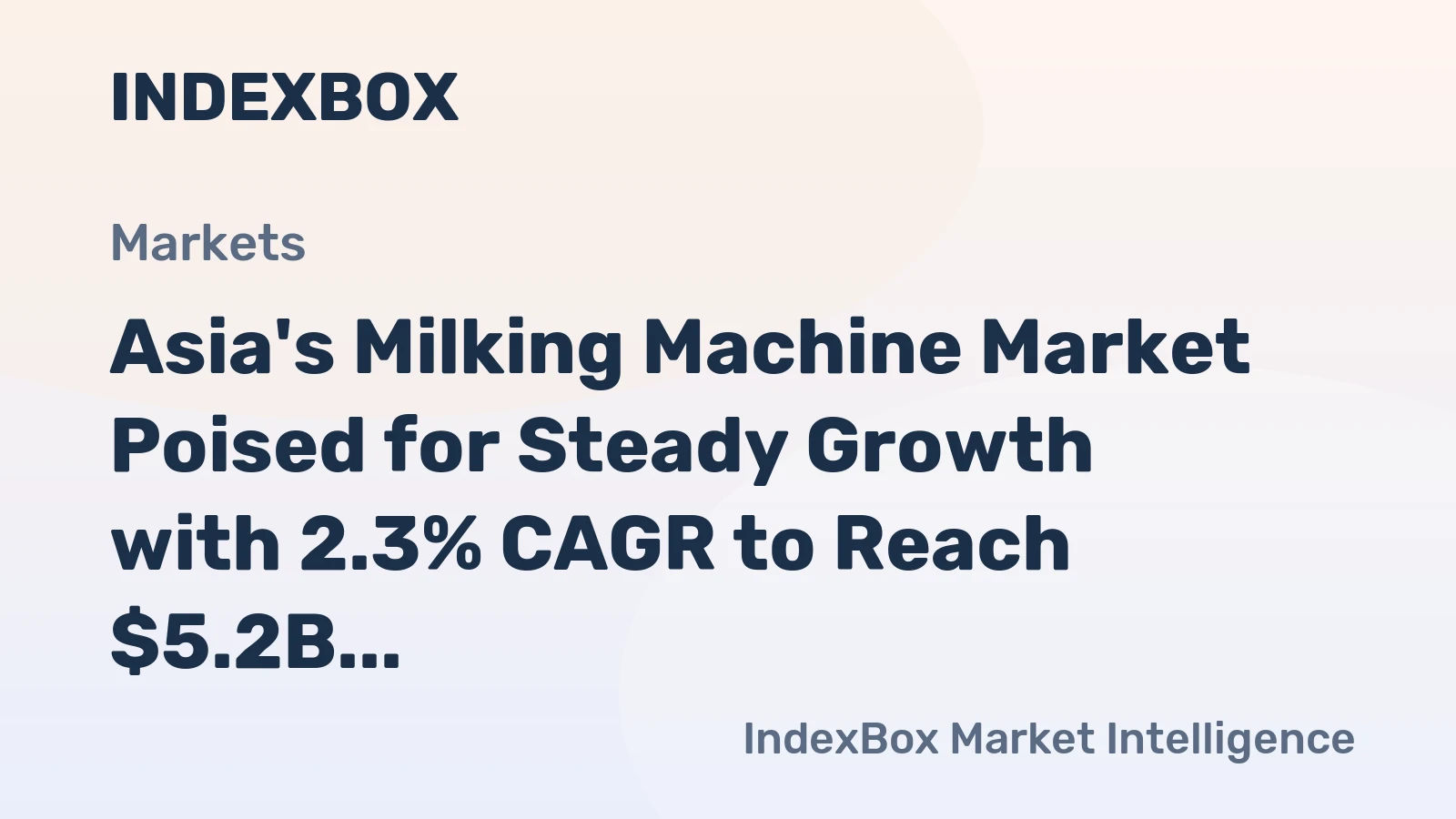 Asia's Milking Machine Market Poised for Steady Growth with 2.3% CAGR to Reach $5.2B by 2035