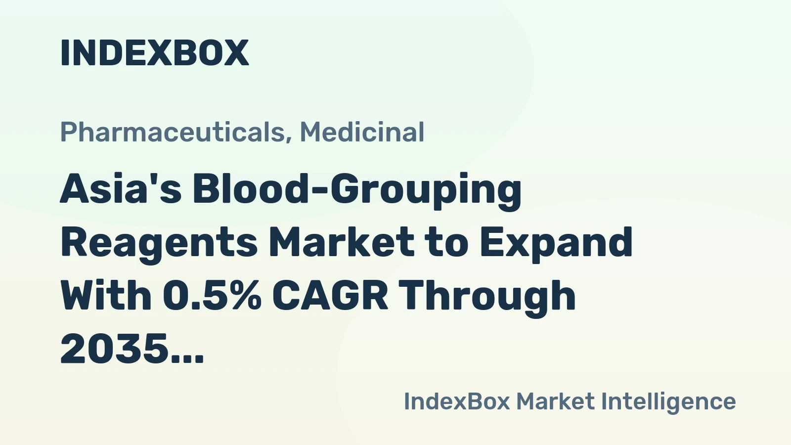 Asia's Blood-Grouping Reagents Market to Expand With 0.5% CAGR Through 2035
