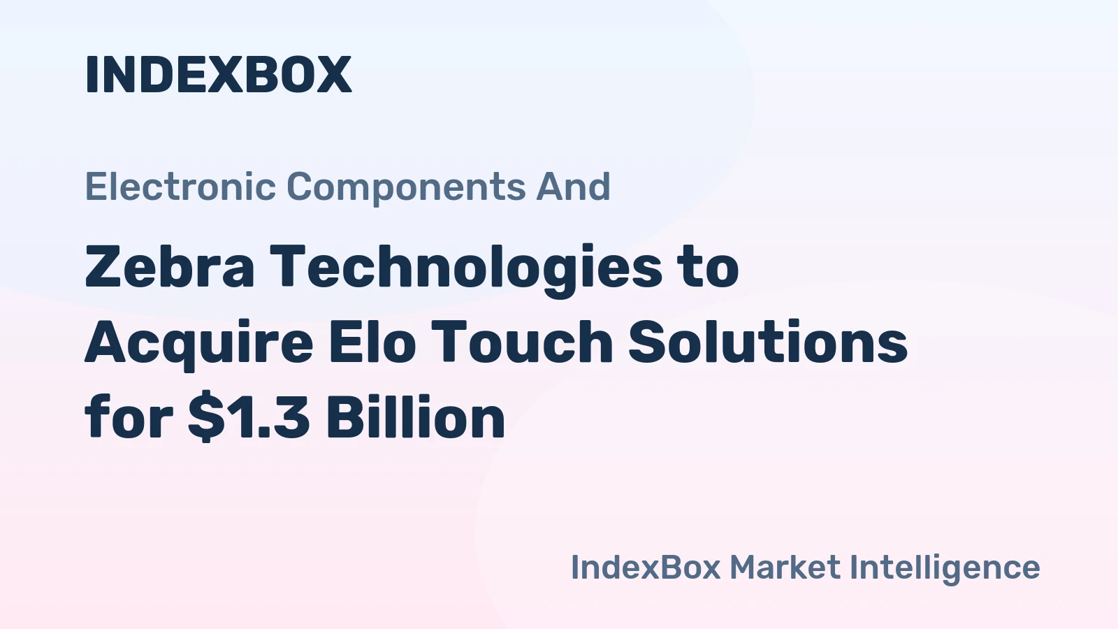 Zebra Technologies to Acquire Elo Touch Solutions for $1.3 Billion