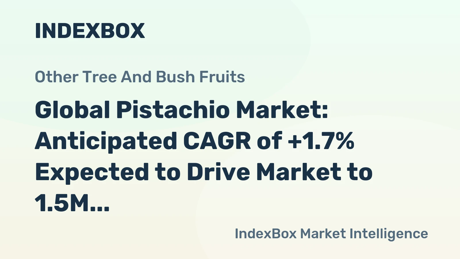 Global Pistachio Market: Anticipated CAGR of +1.7% Expected to Drive Market to 1.5M Tons by 2035