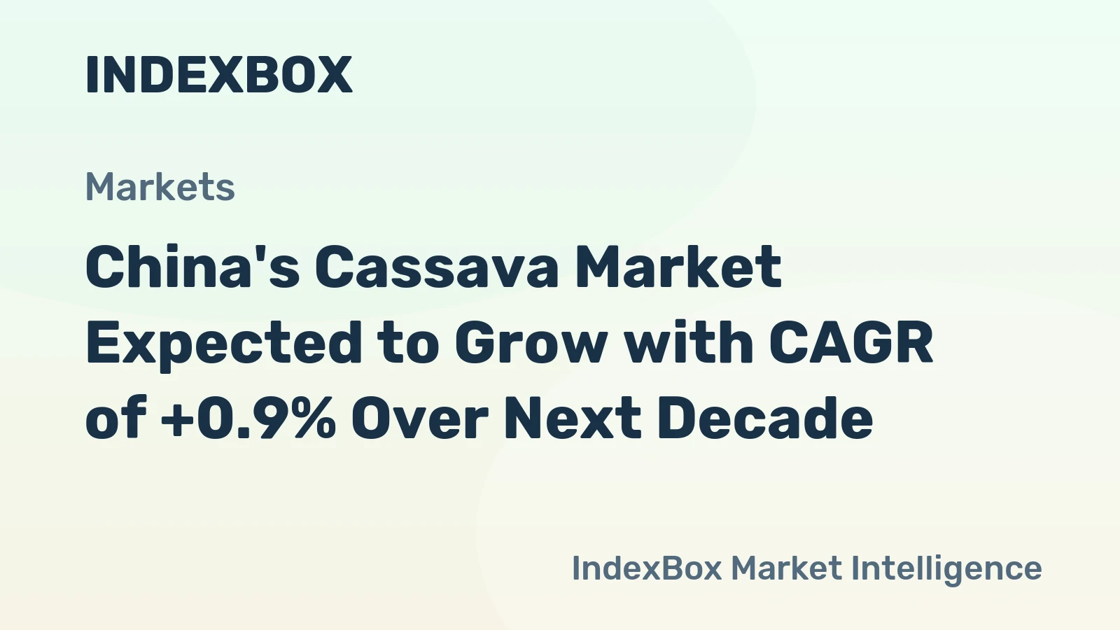 China's Cassava Market Expected to Grow with CAGR of +0.9% Over Next Decade