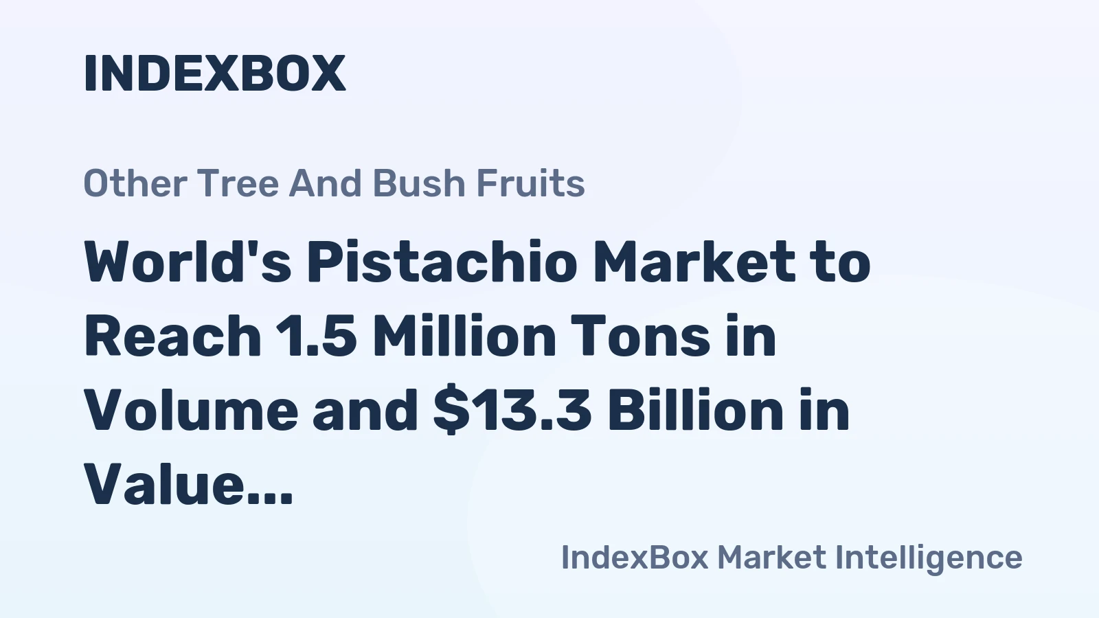 World's Pistachio Market to Reach 1.5 Million Tons in Volume and $13.3 Billion in Value by 2035