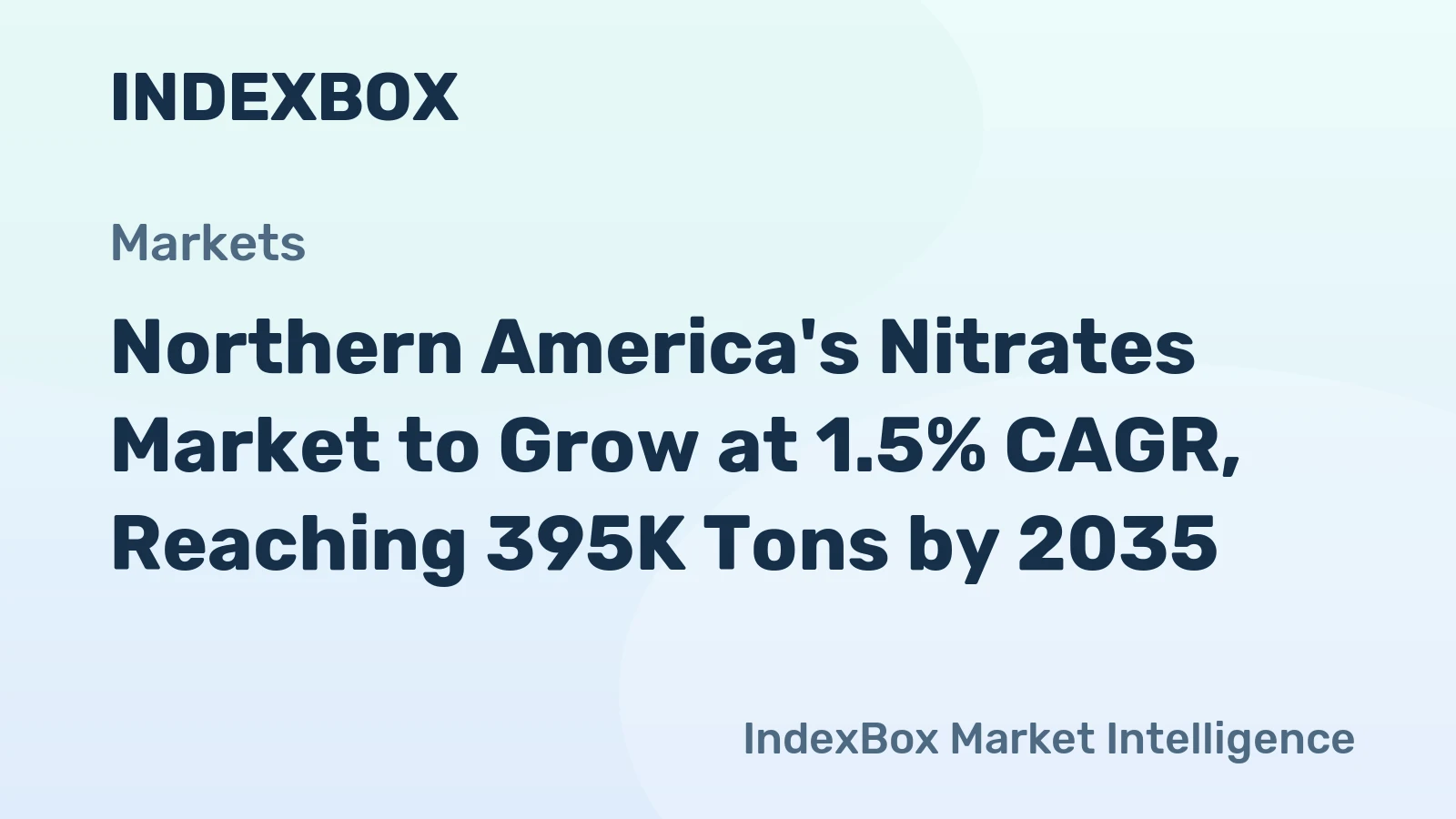 Northern America's Nitrates Market to Grow at 1.5% CAGR, Reaching 395K Tons by 2035