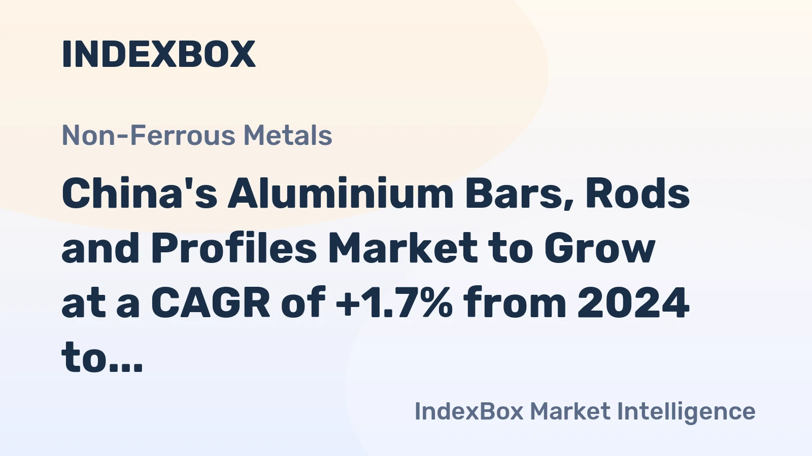 China's Aluminium Bars, Rods and Profiles Market to Grow at a CAGR of +1.7% from 2024 to 2035, Reaching $28.7B by 2035