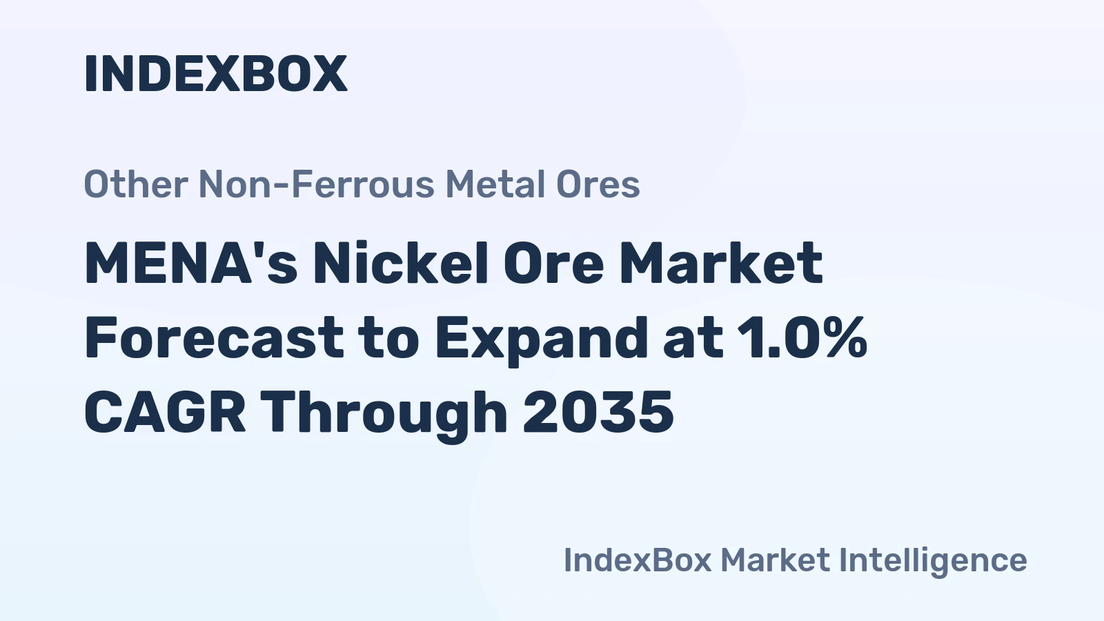 MENA's Nickel Ore Market Forecast to Expand at 1.0% CAGR Through 2035