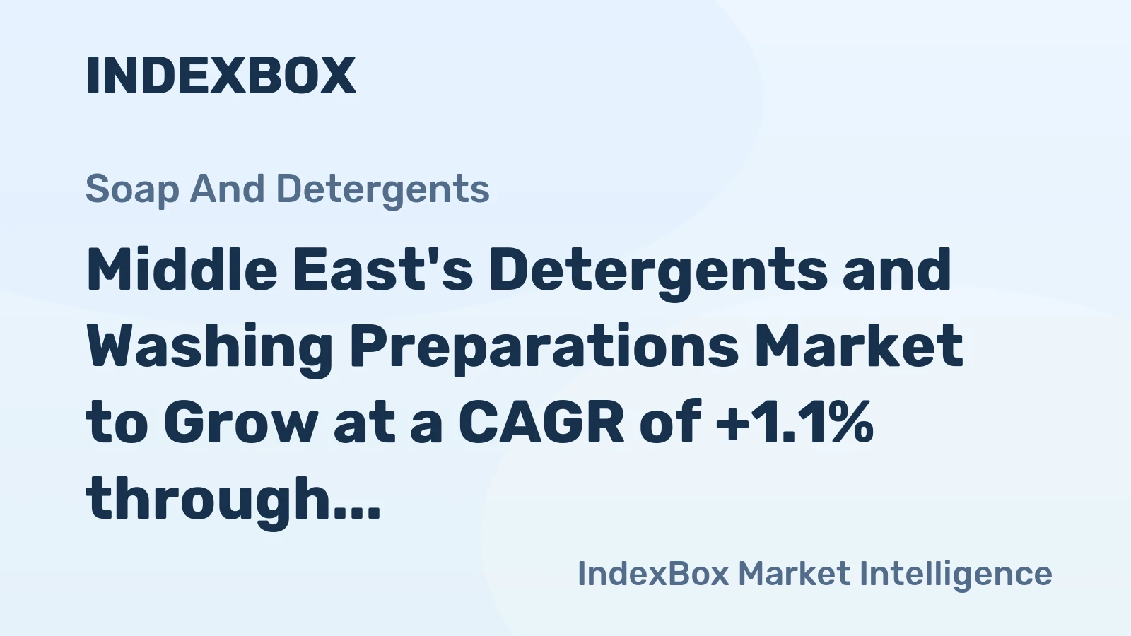 Middle East's Detergents and Washing Preparations Market to Grow at a CAGR of +1.1% through 2035
