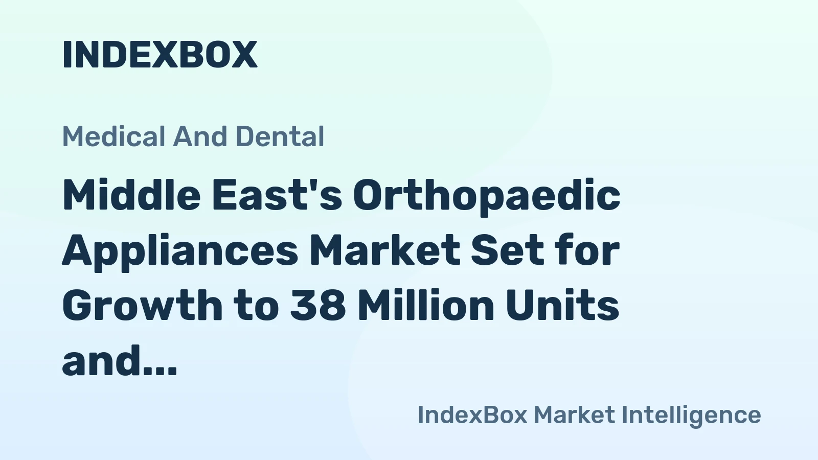Middle East's Orthopaedic Appliances Market Set for Growth to 38 Million Units and $3.6 Billion