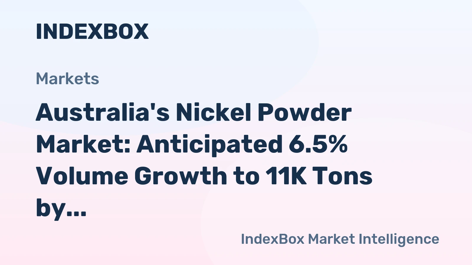 Australia's Nickel Powder Market: Anticipated 6.5% Volume Growth to 11K Tons by 2035, Value to Reach $230M