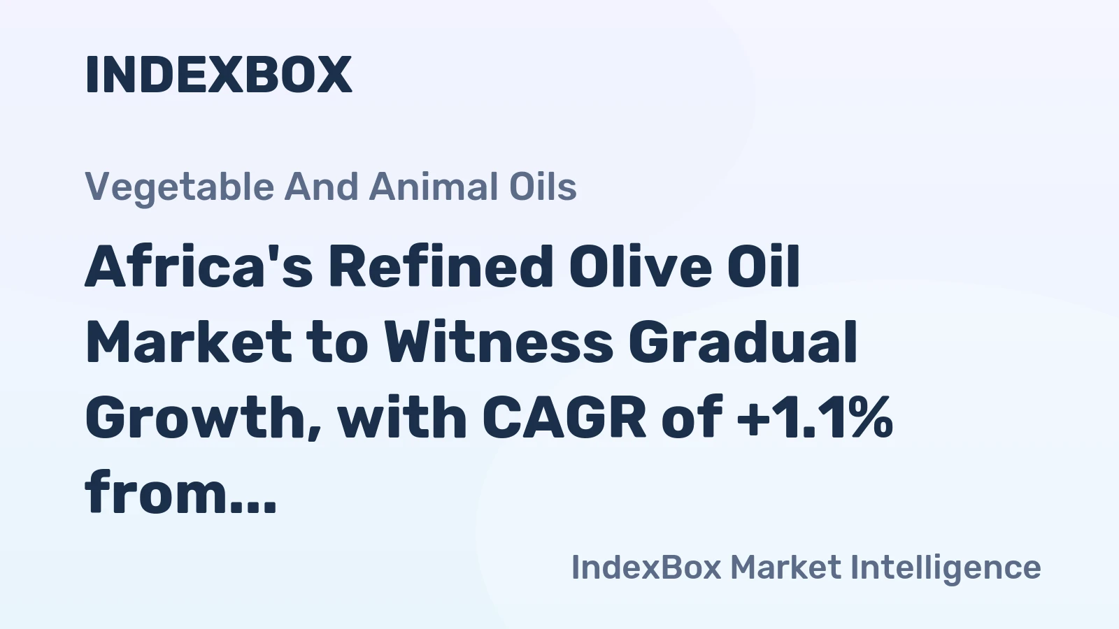 Africa's Refined Olive Oil Market to Witness Gradual Growth, with CAGR of +1.1% from 2024 to 2035