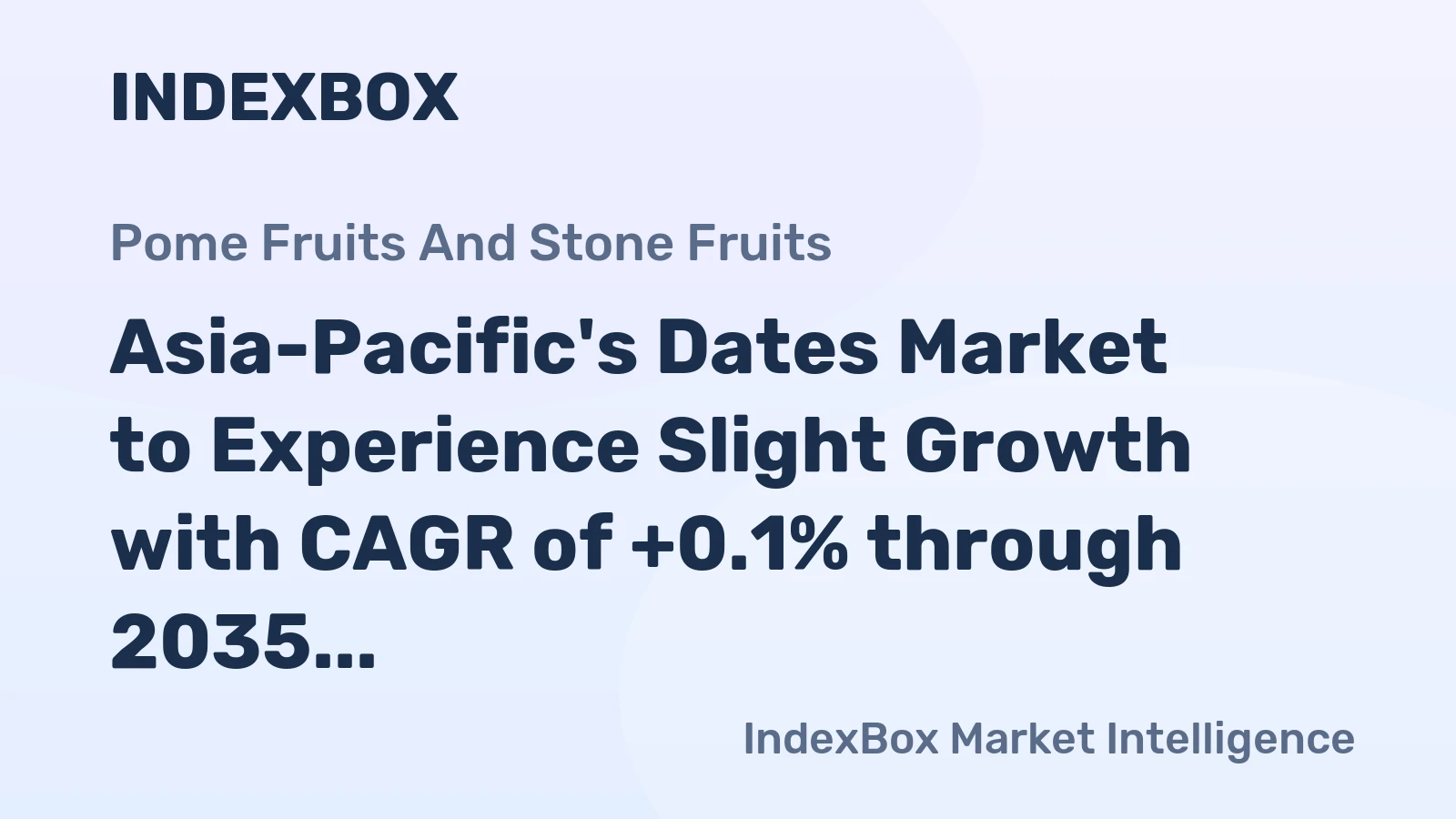 Asia-Pacific's Dates Market to Experience Slight Growth with CAGR of +0.1% through 2035