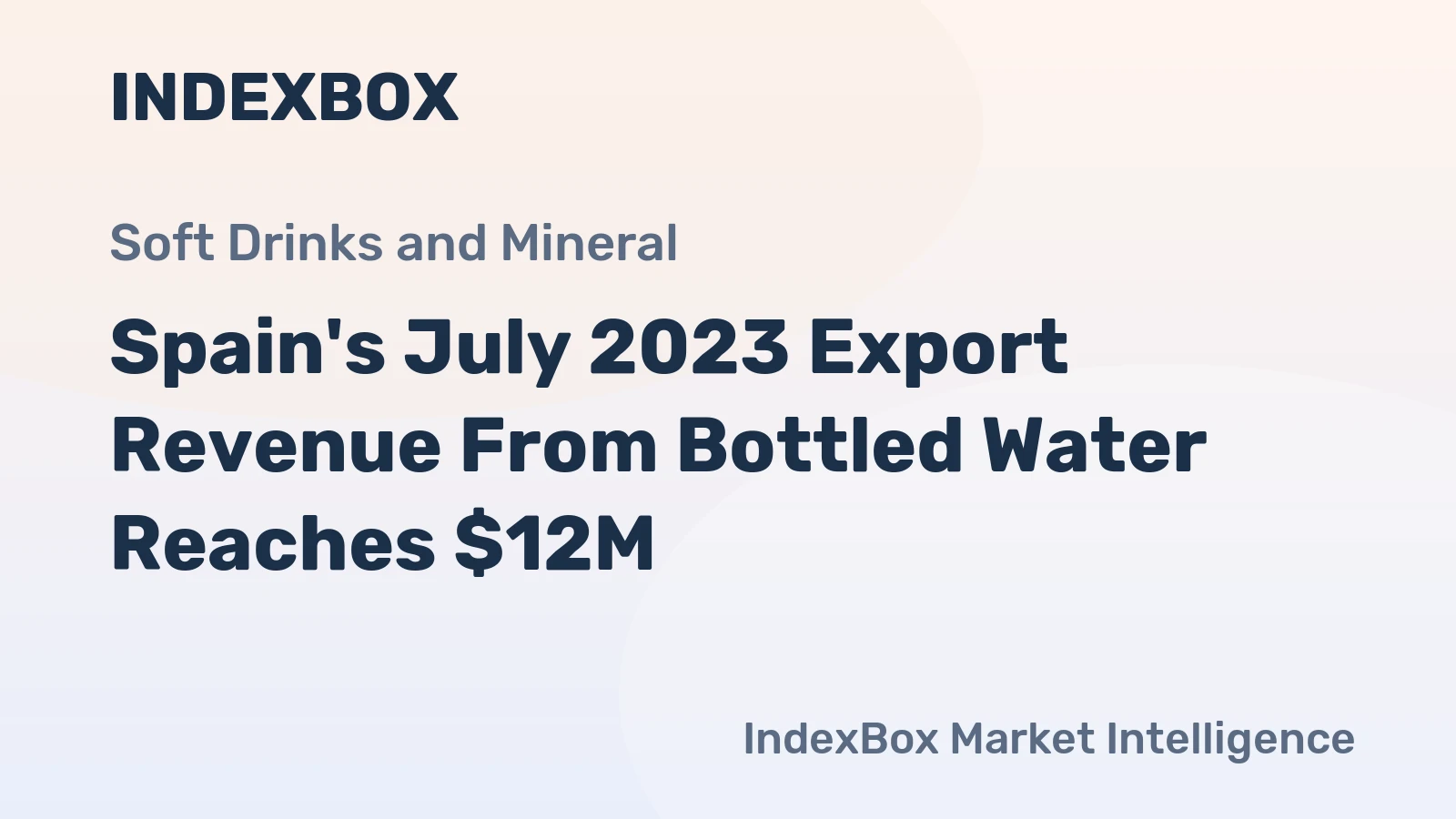 Spain's July 2023 Export Revenue From Bottled Water Reaches $12M